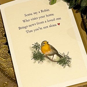 Robin Bereavement Christmas Card A6 - Thinking of You - Loss ...