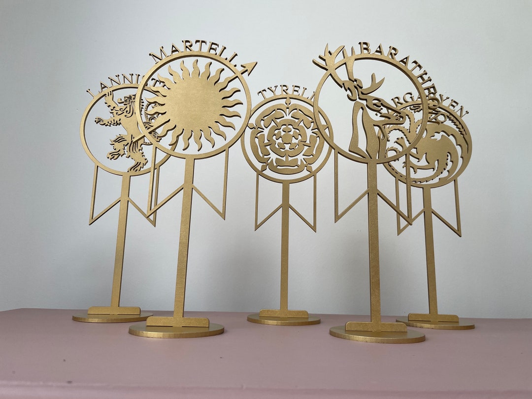 Wedding Table Stands - Mdf - Houses - Sigils - Game of Thrones Inspired ...