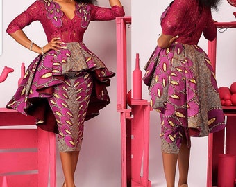 Pink african dress | Etsy