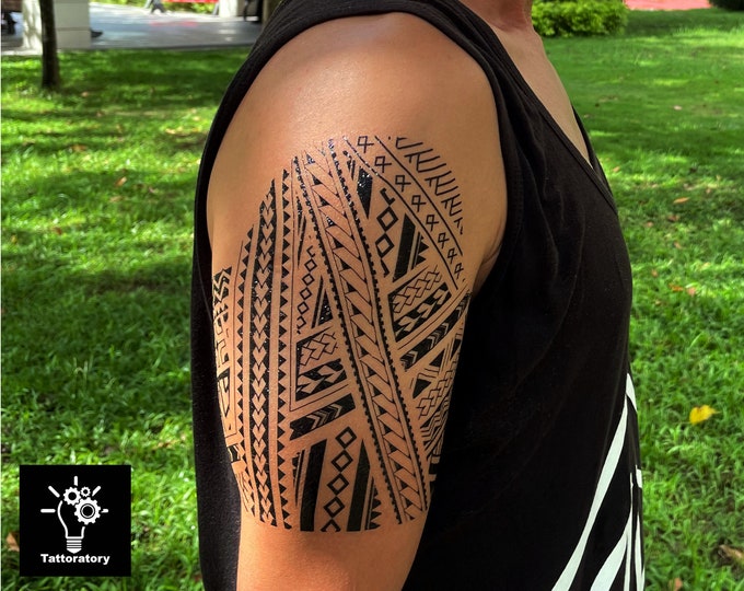 Tribal Face Temporary Fake Tattoo Sticker set of 2 - Etsy