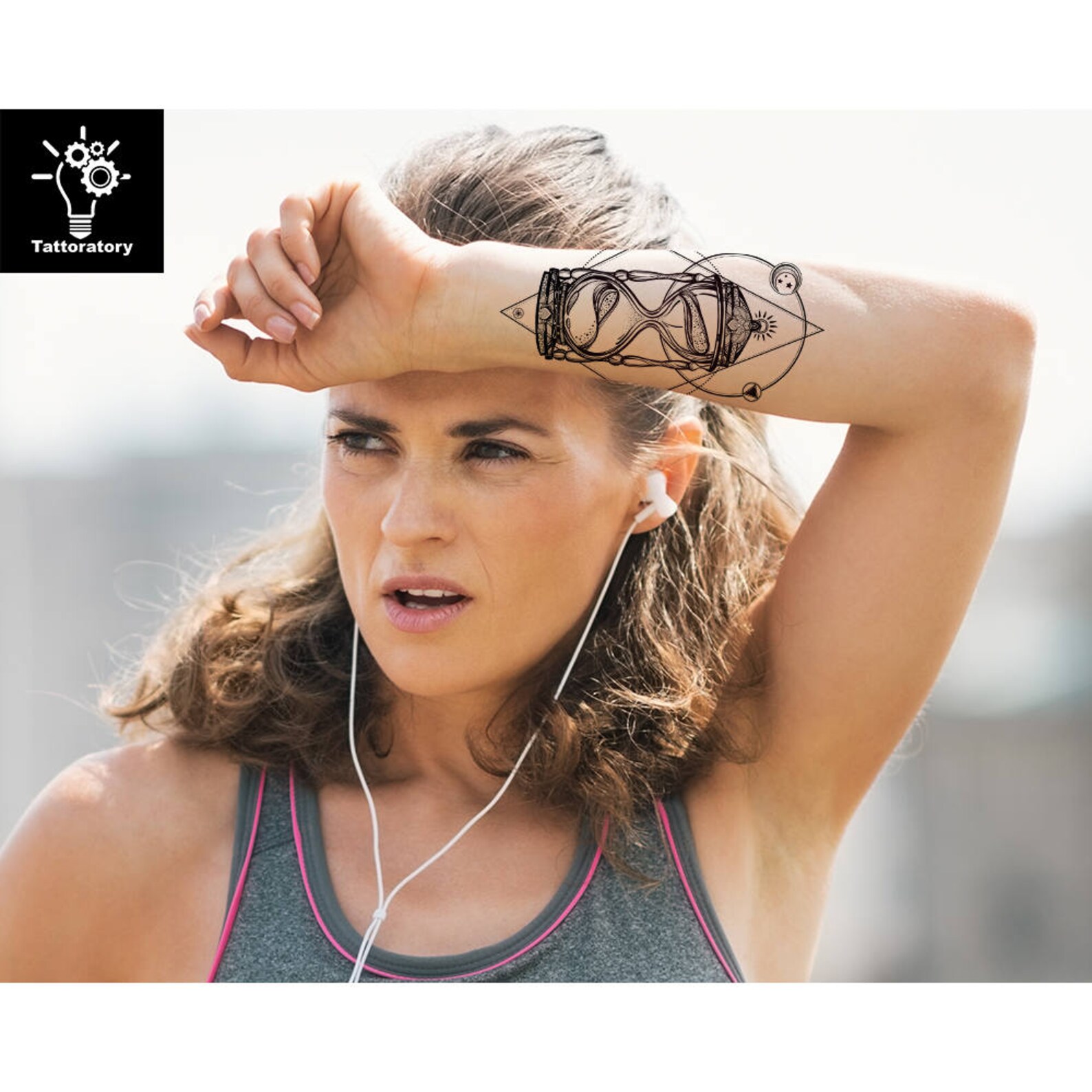 Geometric Temporary Tattoo Hipster Tattoo Fake Tattoo Geometric Tattoo ...