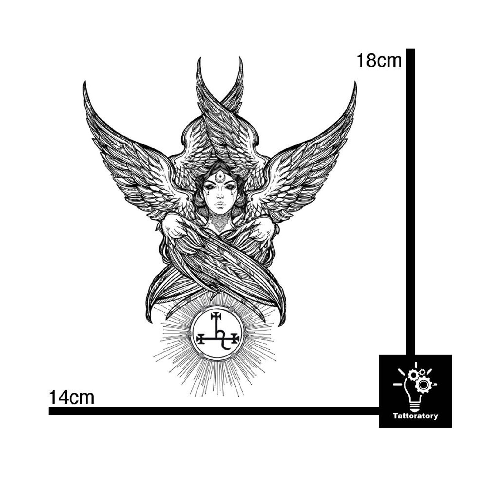 Angel Temporary Tattoo Angel Tattoo Angel Fake Tattoo Guardian Angel ...