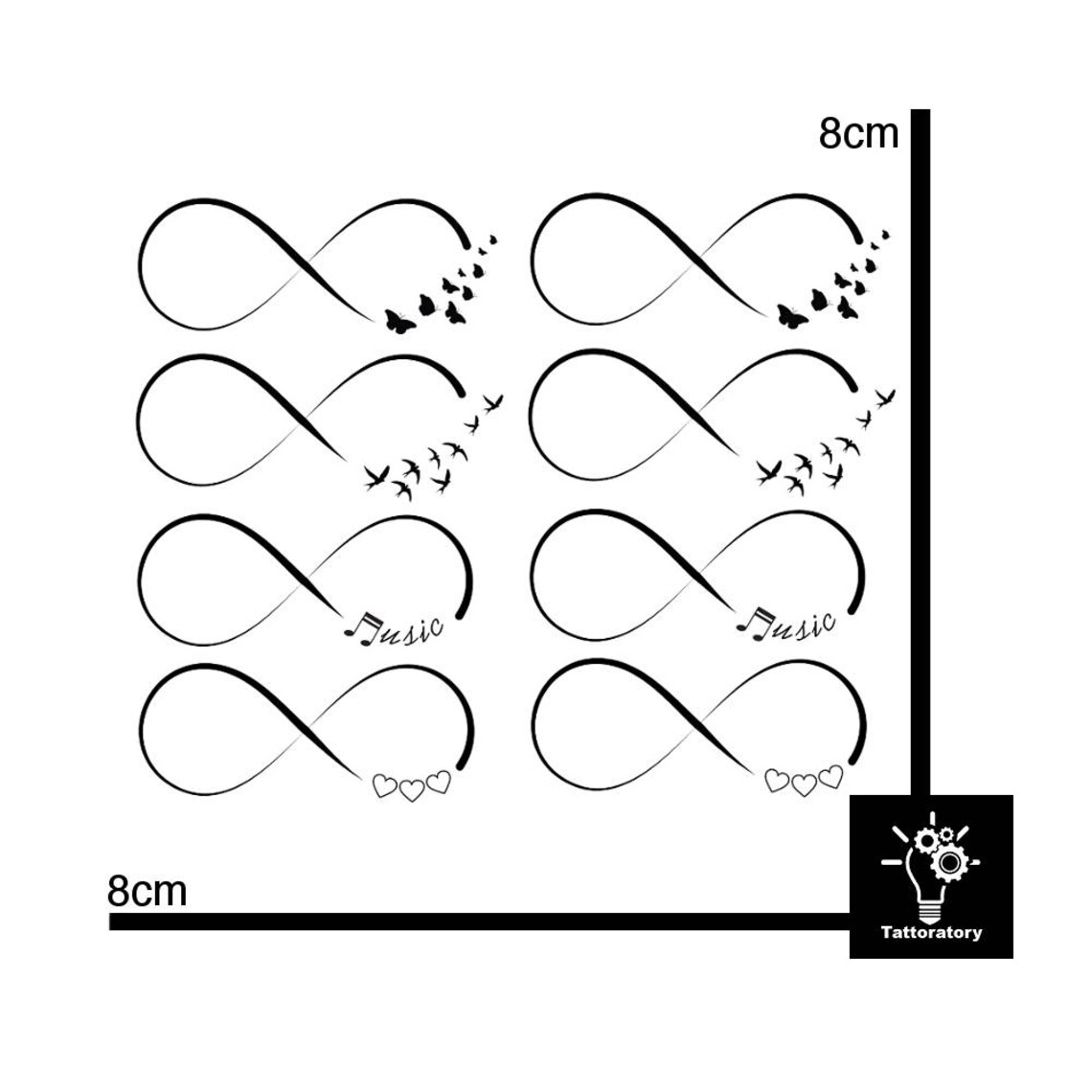 Infinity Temporary Tattoo Infinity Tattoo Unendlich Tattoo Infinity ...