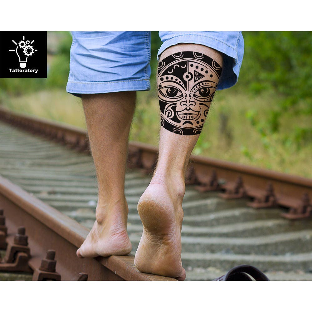 Leg Maori Tattoos For Men