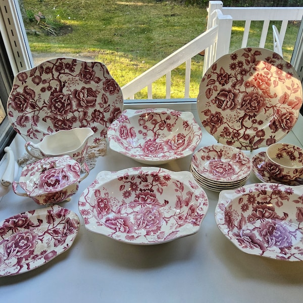 Red Transfer Ware - Etsy