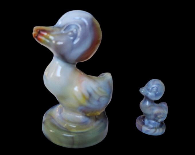 Slag Glass Debbie Duck and Duckling by Boyd. - Etsy