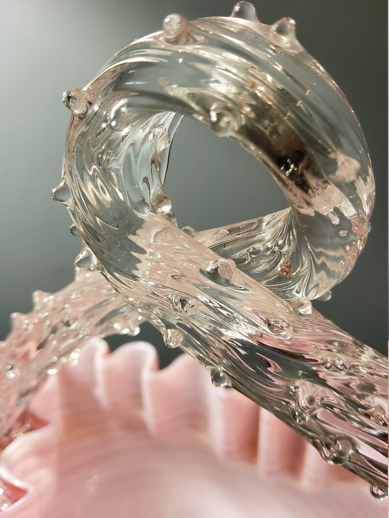 Victorian Glass Basket With Thorn Handle - Etsy