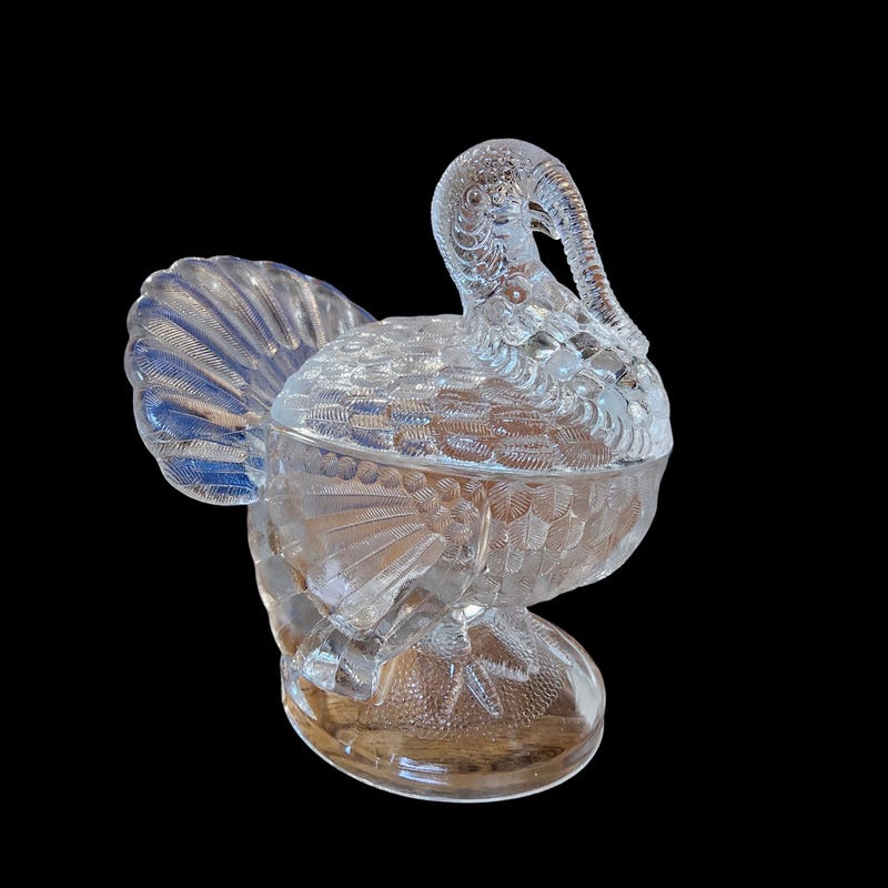 Glass Turkey Candy Dish - Etsy