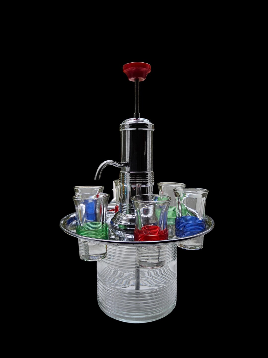 MCM Chrome Drink Carousel With Six Shot Glasses - Etsy