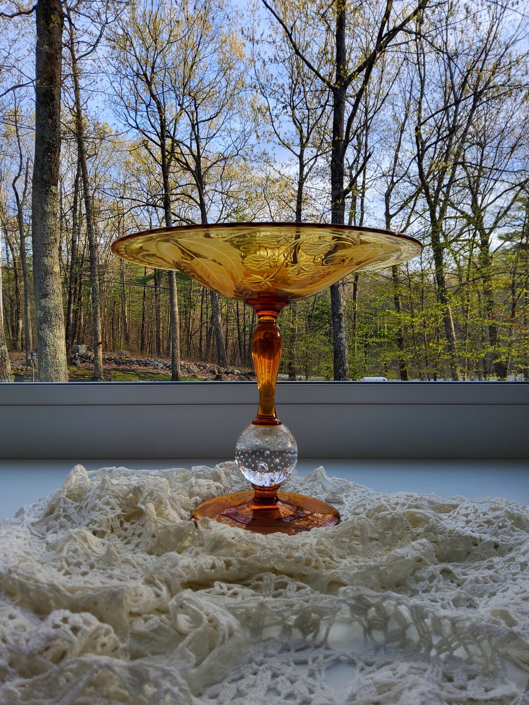 Pairpoint Amber Controlled Bubble Blackberry Comport - Etsy