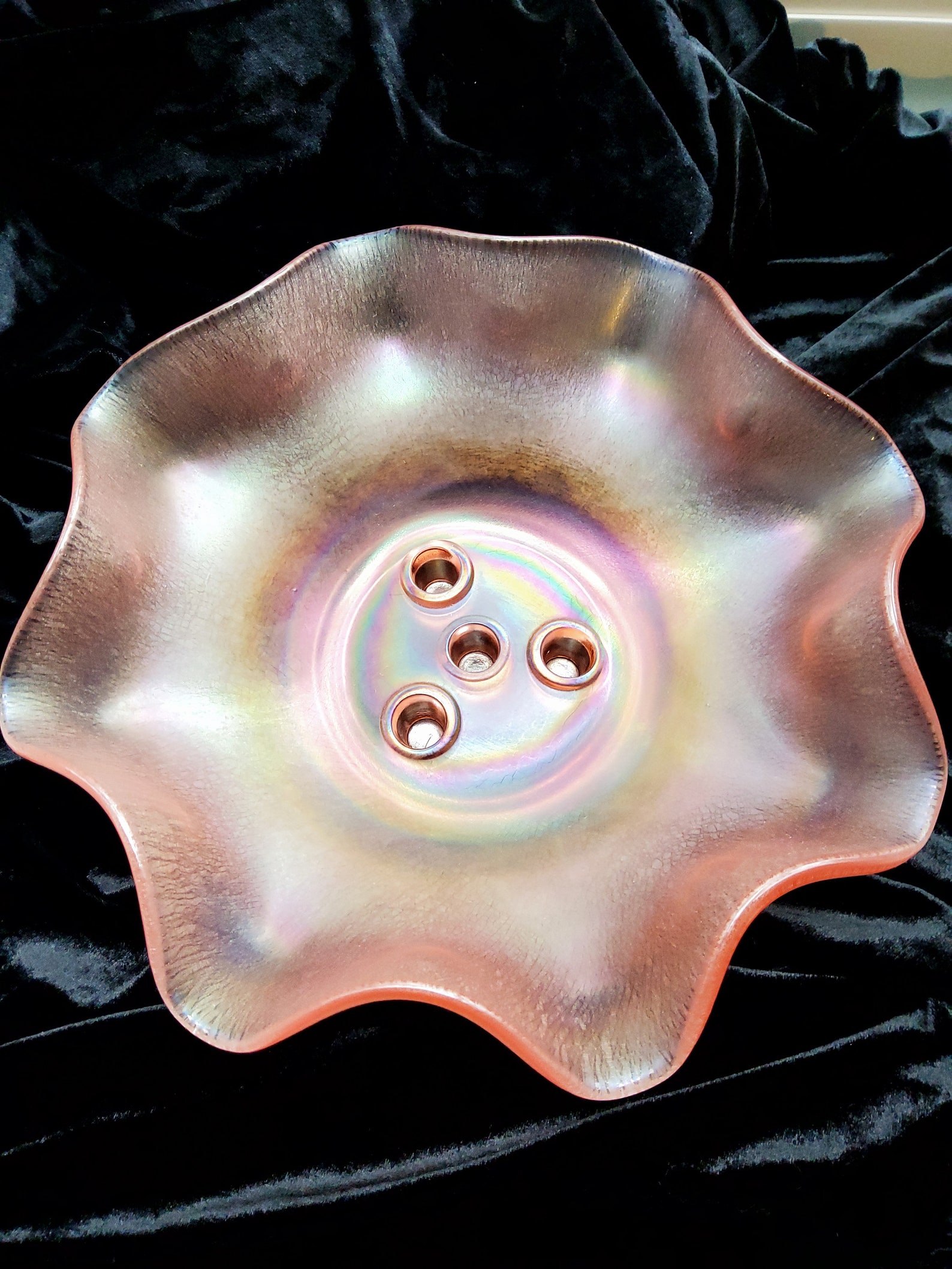 Velva Rose 4 Horn Epergne 75TH Fenton Anniversary - Etsy