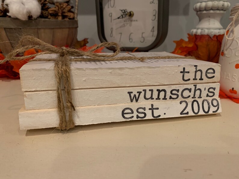 Personalized Stamped Books/farmhouse Stamped Books/vintage - Etsy