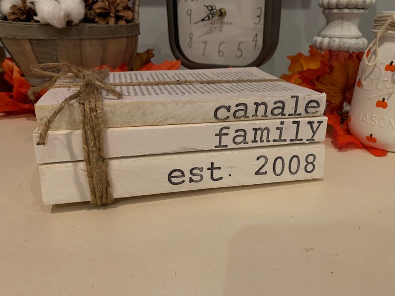 Personalized Stamped Books/farmhouse Stamped Books/vintage - Etsy