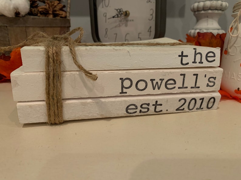 Personalized Stamped Books/farmhouse Stamped Books/vintage - Etsy