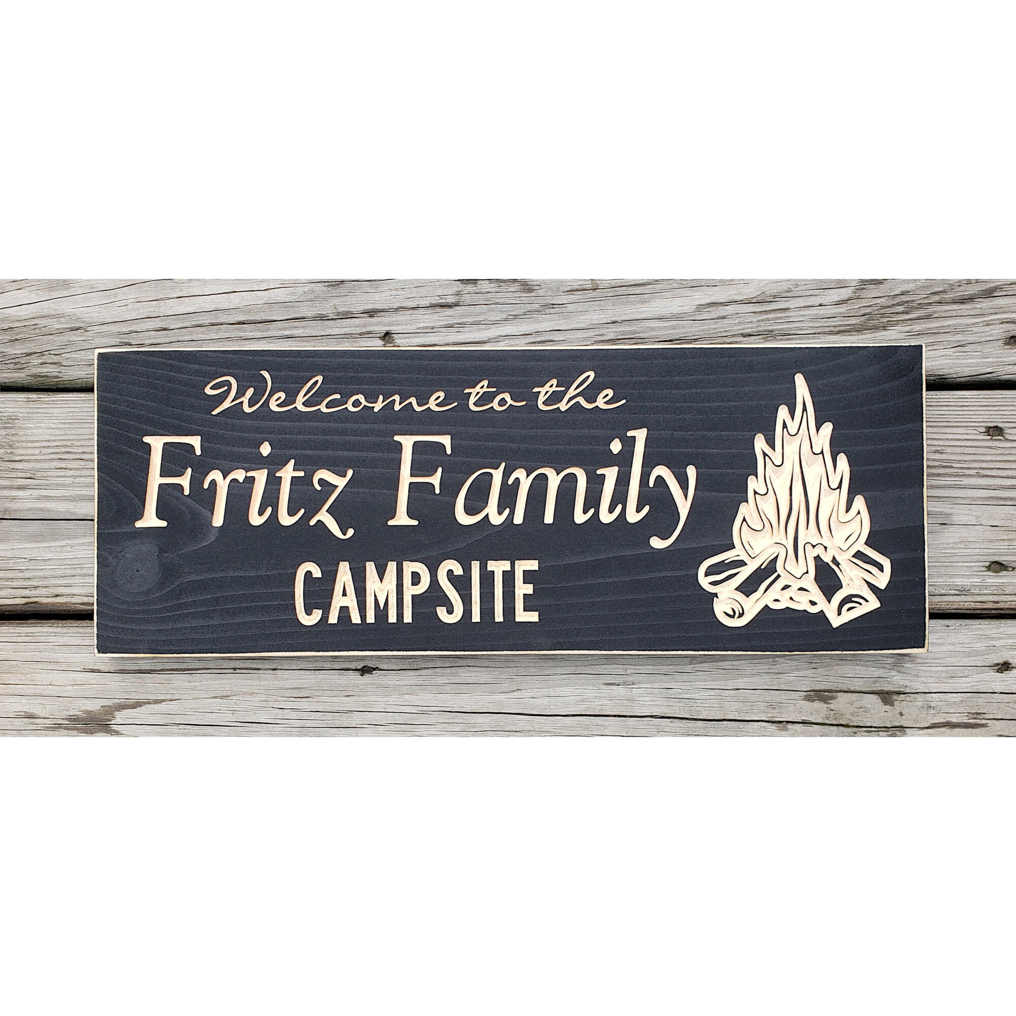 Carved Campfire Sign Carved Camping Sign Personalized | Etsy