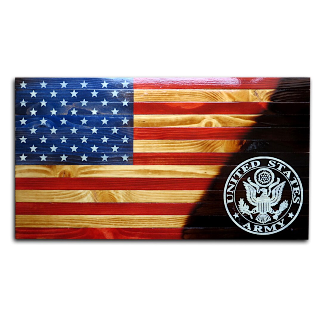 Army Rustic American Wood Flag - Army Wooden Flag - Army Sign - Army ...
