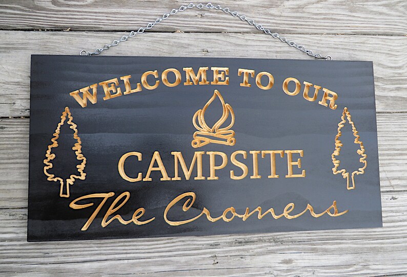 Carved Camping Sign Personalized Family Camping Sign - Etsy