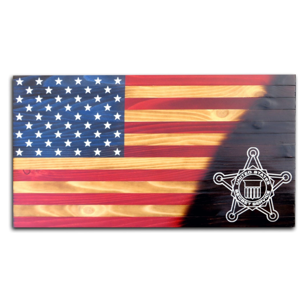 Secret Service American Wood Flag - Secret Service Gift - Secret ...