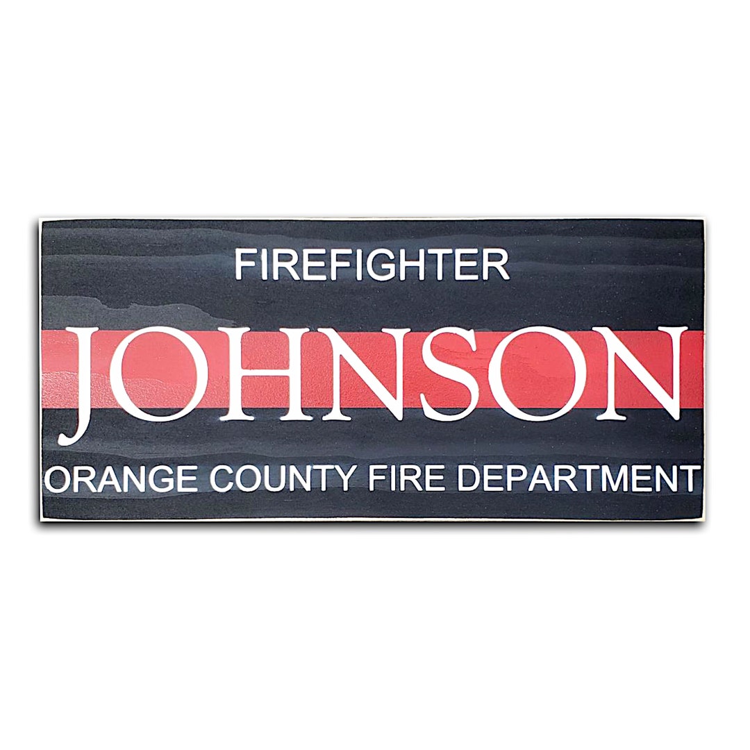 Red Line Fireman's Sign - Painted FD Wood Sign - Personalized ...