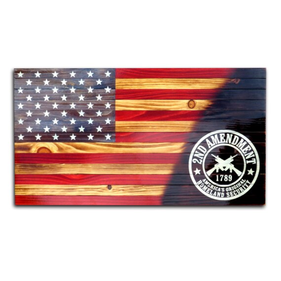 2nd Amendment Rustic American Wood Flag 2nd Amendment Sign | Etsy