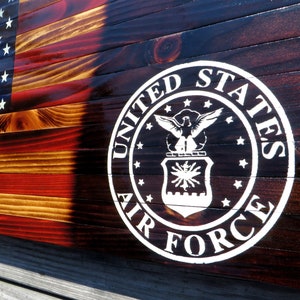 Air Force Rustic American Wood Flag - Air Force Flag - Air Force Sign ...