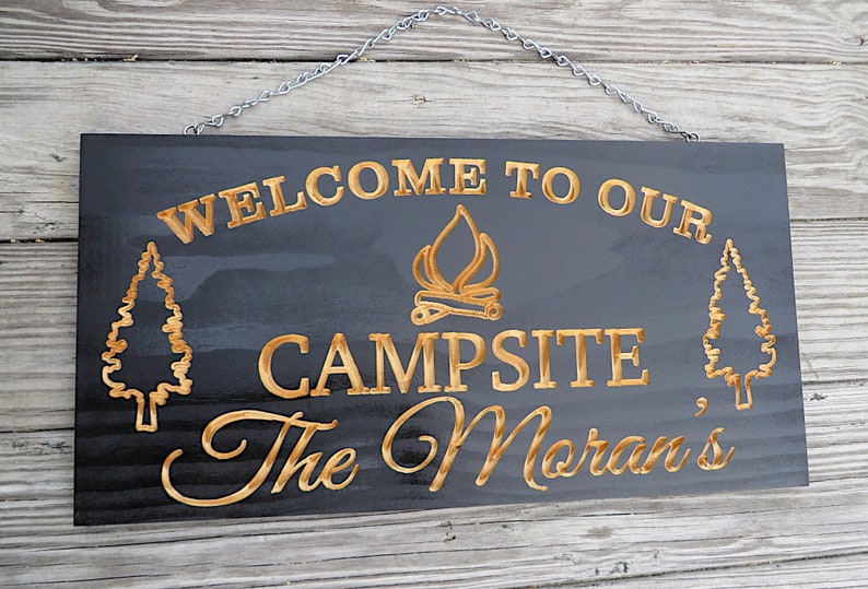 Carved Camping Sign Personalized Family Camping Sign - Etsy