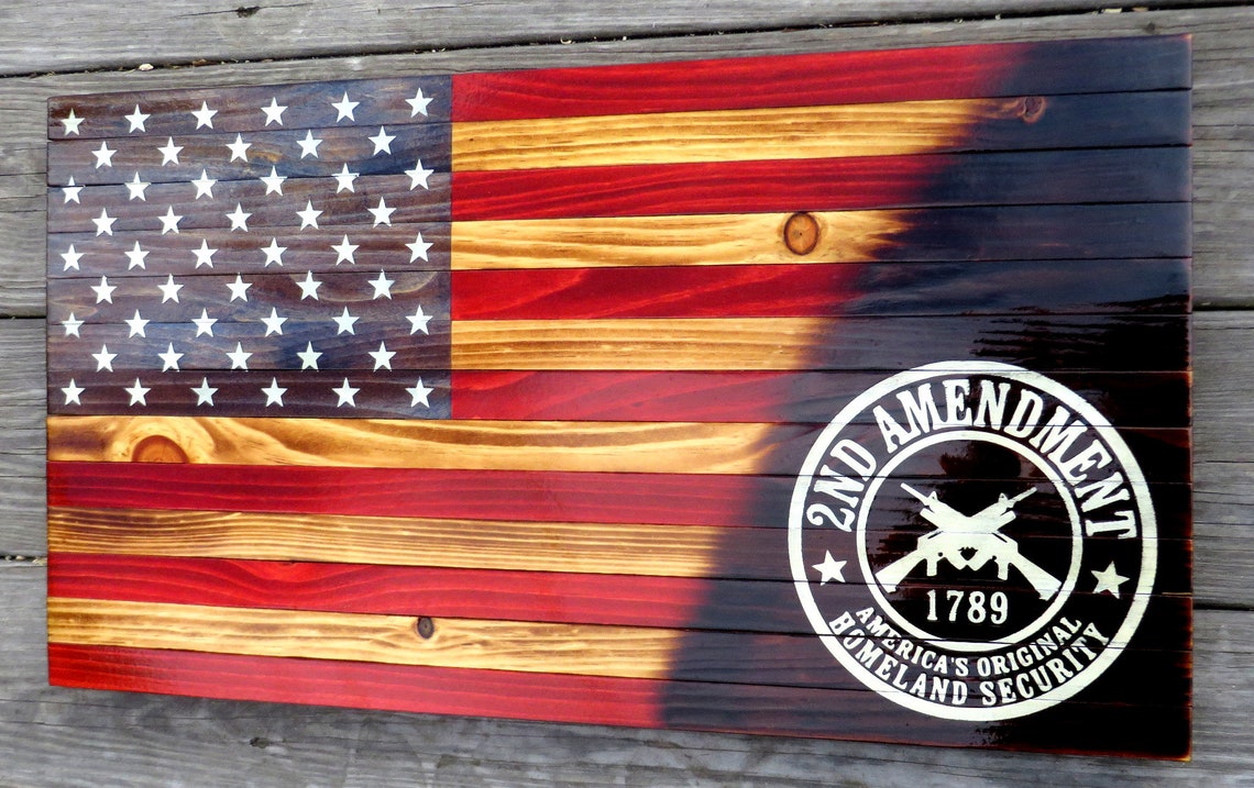 2nd Amendment Rustic American Wood Flag - 2nd Amendment Gifts - 2nd ...