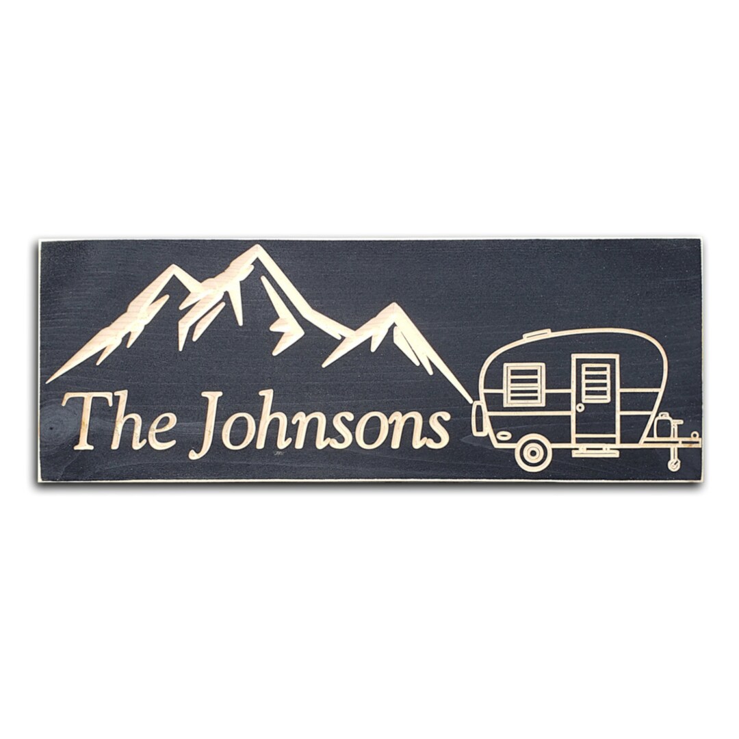 Vintage Camper Sign - Carved Camping Sign - Camping Gift's - Mountain ...