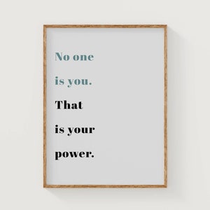 No One is You Quote Printable - Minimalist Motivational Wall Art ...