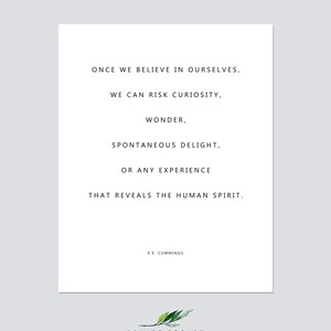 E E Cummings Quote Print Printable Minimalist Typography - Etsy