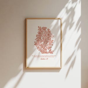 Custom Bible Verse Print, Vintage Botanical Illustration, Personalized ...