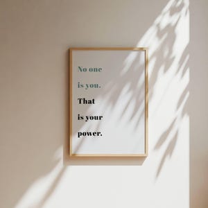 No One is You Quote Printable - Minimalist Motivational Wall Art ...