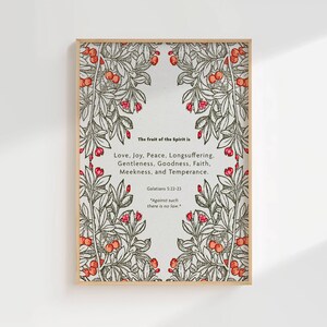 Fruit of the Spirit Bible Verse Wall Art Galatians 522 Scripture Print ...