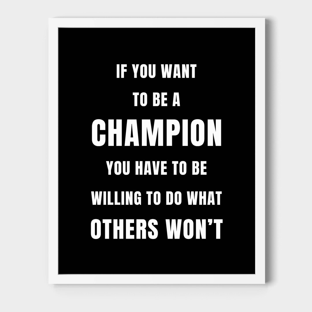 Champion Quote Print for Sport Theme Room Sport Décor Printable Boys ...