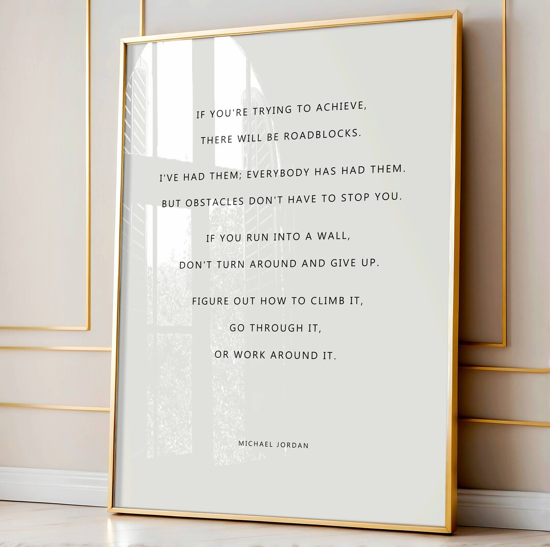 Michael Jordan Quote Print Athlete Overcoming Obstacles Motivation ...