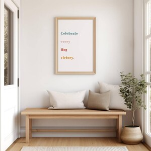 Celebrate Every Tiny Victory Motivational Wall Art, Inspirational Quote ...