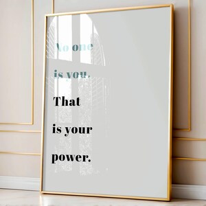No One is You Quote Printable - Minimalist Motivational Wall Art ...