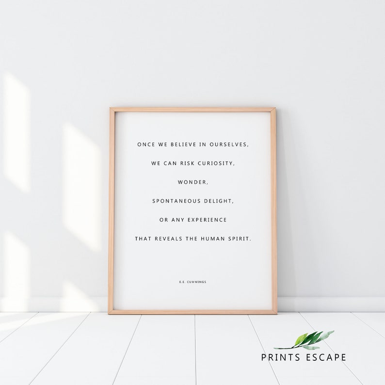 E E Cummings Quote Print Printable Minimalist Typography - Etsy