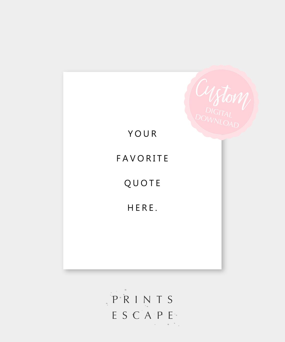 Custom Quote Print, Custom Minimalist Style Printable Wall Art, Your ...