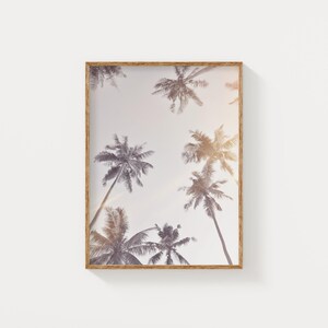 Neutral Palm Tree Print Set: Boho Coastal Wall Art (digital Download ...