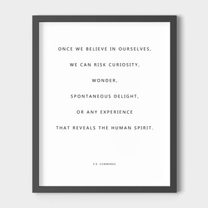 E E Cummings Quote Print, Printable Minimalist Typography Print ...