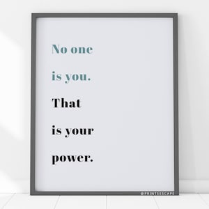 No One is You Quote Printable - Minimalist Motivational Wall Art ...