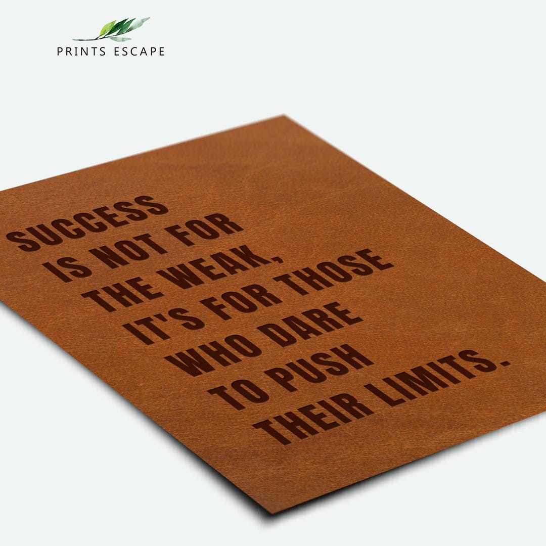 Motivational Printable Wall Art Success Quote in Bold Text on Rust ...