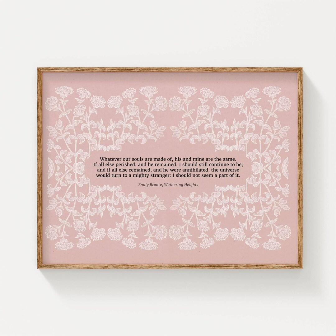 Emily Bronte Quote Wall Art, Wuthering Heights Printable, Vintage ...