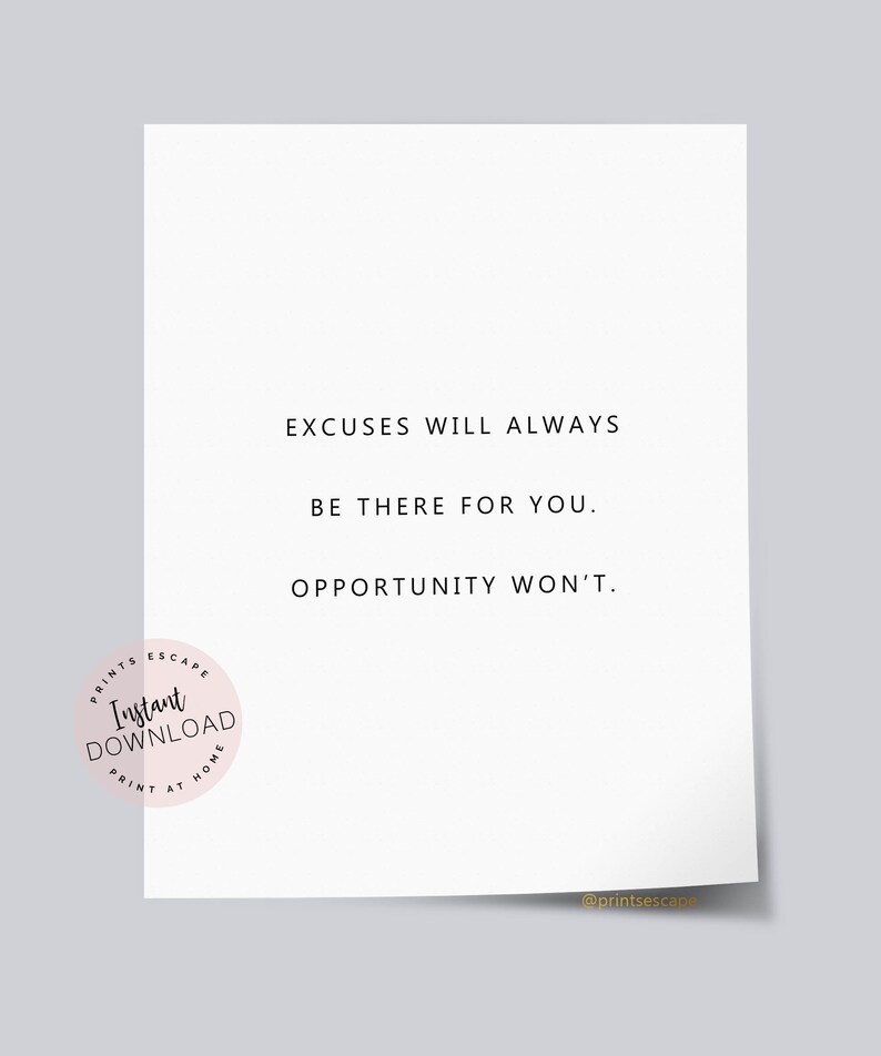 Excuses Quote, Sports Gifts, Sports Quote Download, Sport Quotes Prints ...