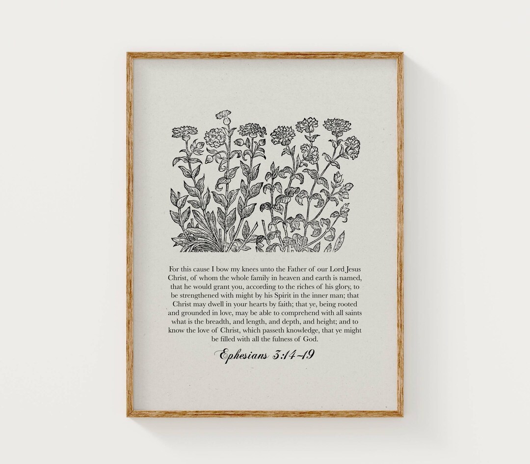 Ephesians 3:14–19 Rooted and Grounded in Love Bible Verse Print ...