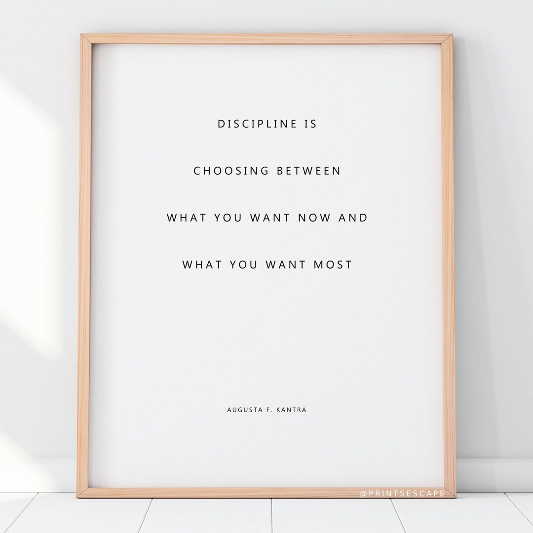 Choosing Discipline Quote Digital Print Motivational Wall Art for ...