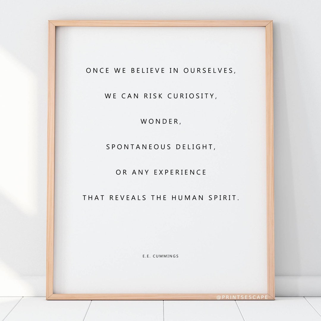E E Cummings Quote Print, Printable Minimalist Typography Print ...