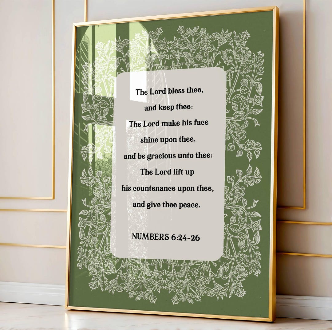 Benediction Print - Numbers 6:24-26 Bible Verse, Christian Wall Art ...
