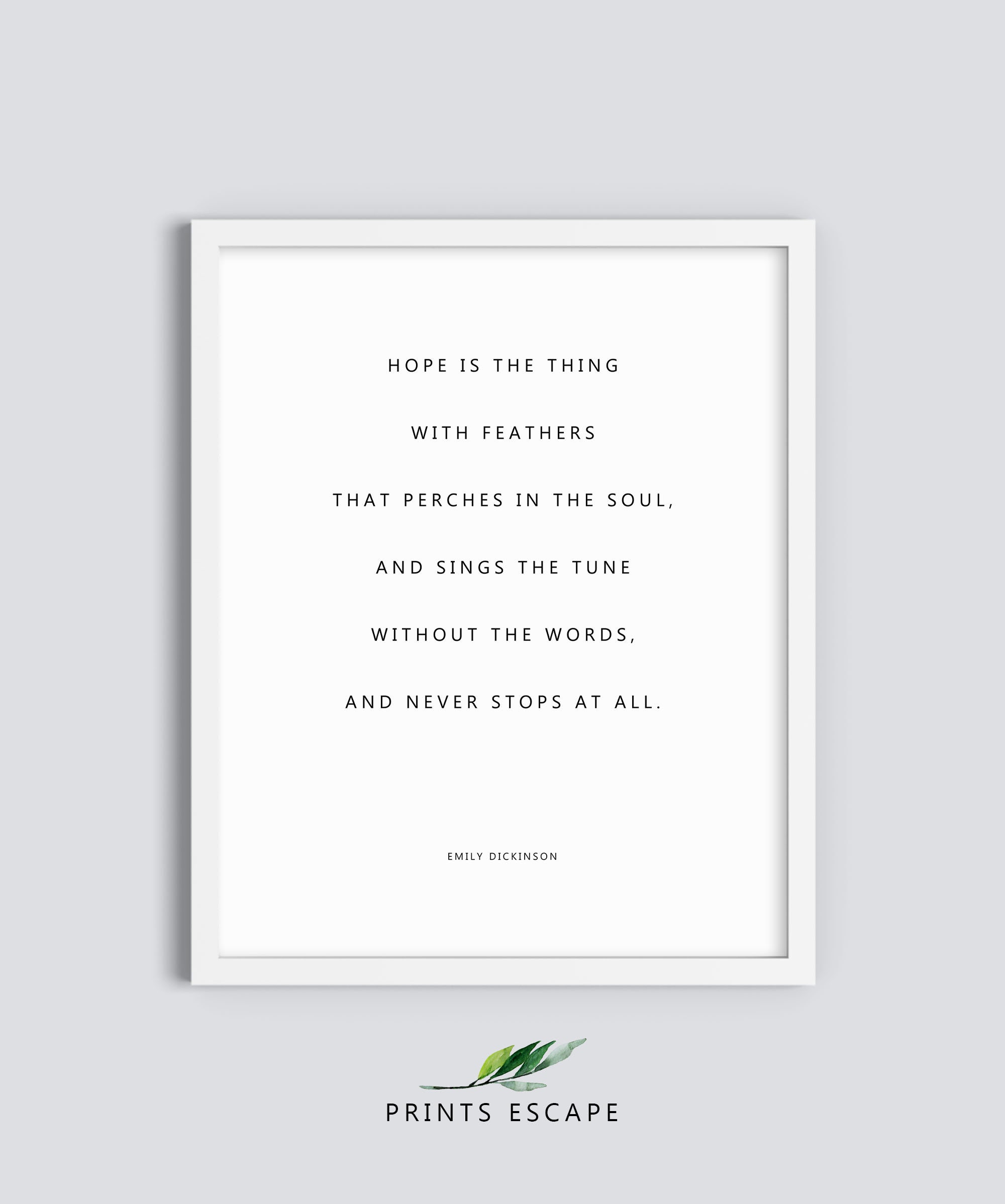 Emily Dickinson Hope Quote Print, Literary Inspirational Art, Printable ...